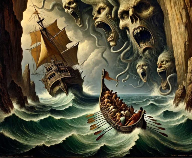 Odysseus encounters with Scylla and Charybdis