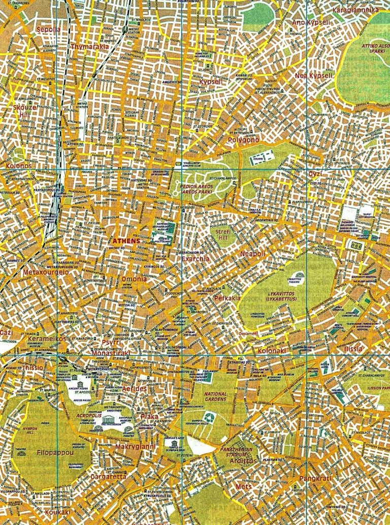 Athens, Map of Athens Greece