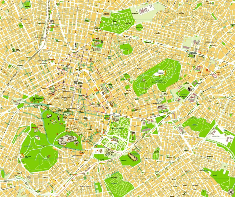 Map of Athens, Greece