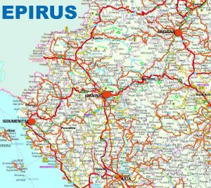 Map of Epirus Greece