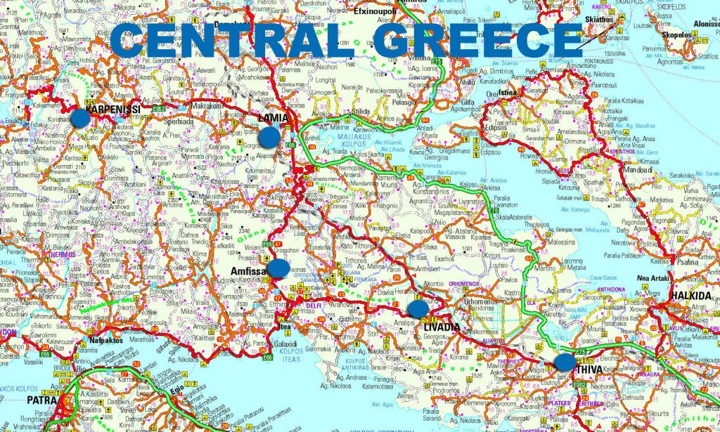 Map of Central Greece ( Sterea Ellada)