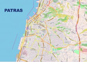 Map of Patras, Greece