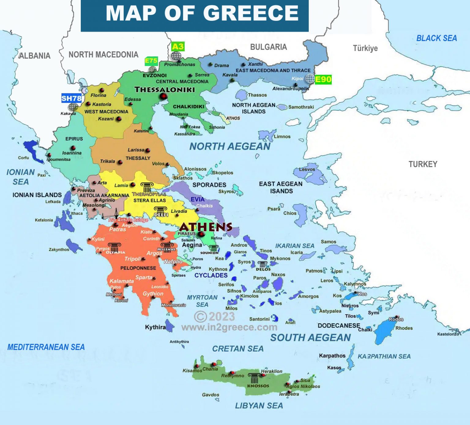 Detailed Maps of Greece and the Greek islands