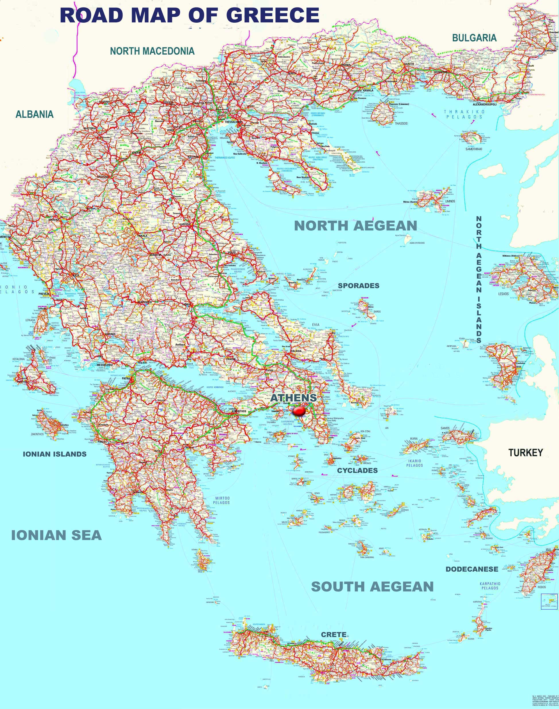 Road Map of Greece