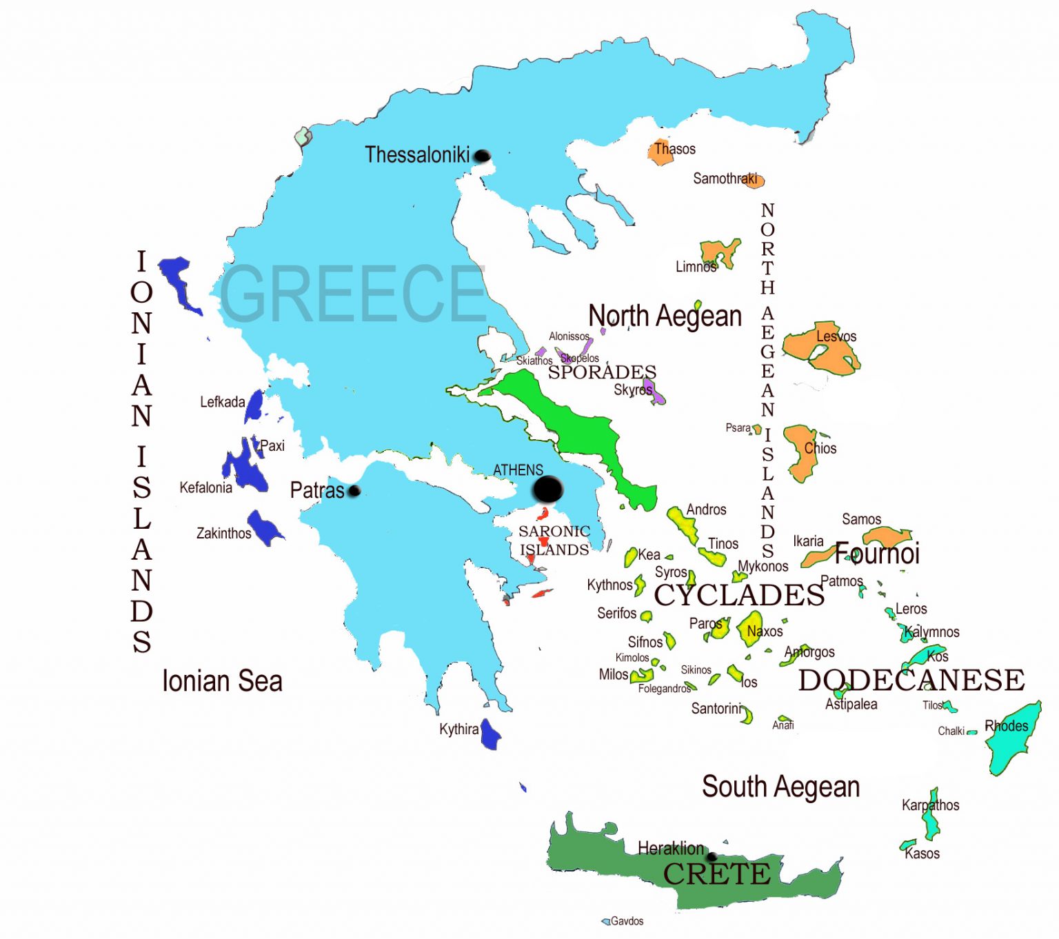 Detailed Maps of Greece and the Greek islands