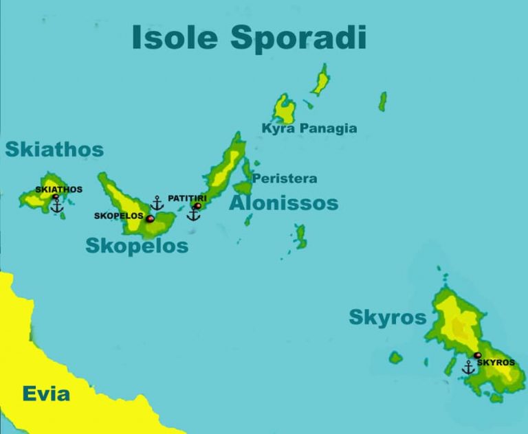 Sporadi mappa Sporadi cartina