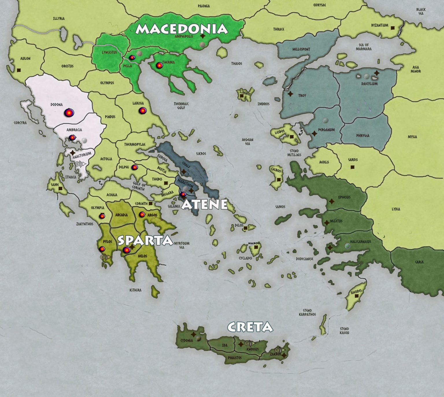 Mappa della Grecia Antica