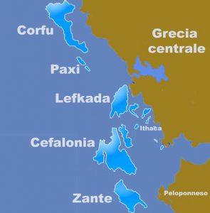 Mappa delle Isole Ionie Cartina dettagliata