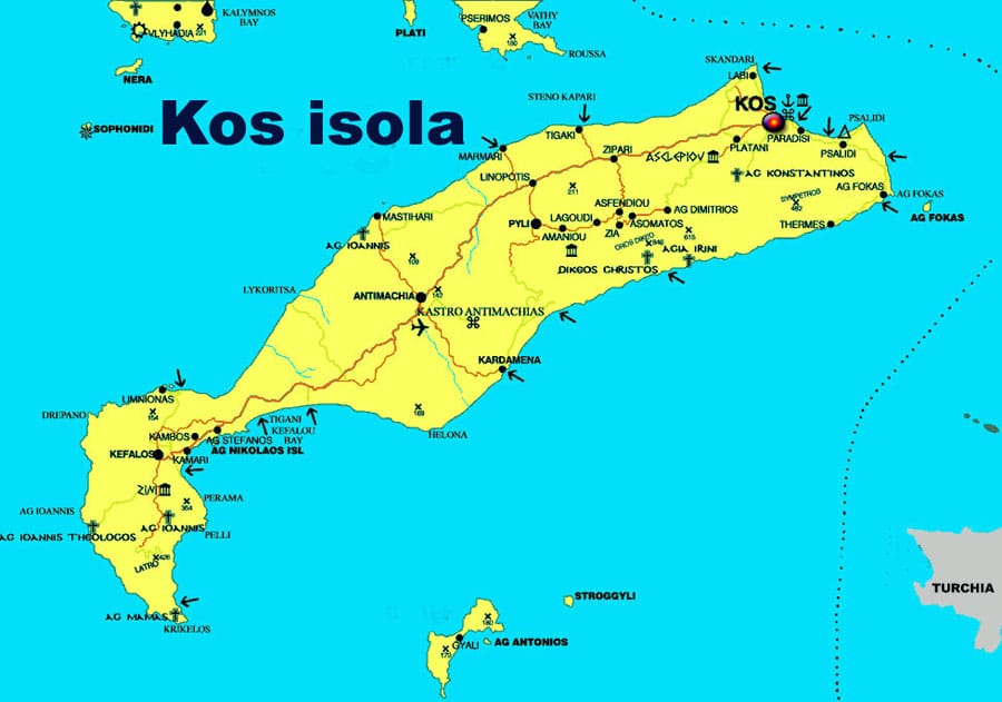 Kos Mappa Kos Cartina