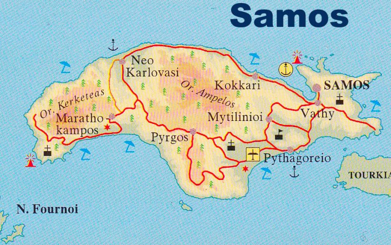 Samos Mappa Samos Cartina