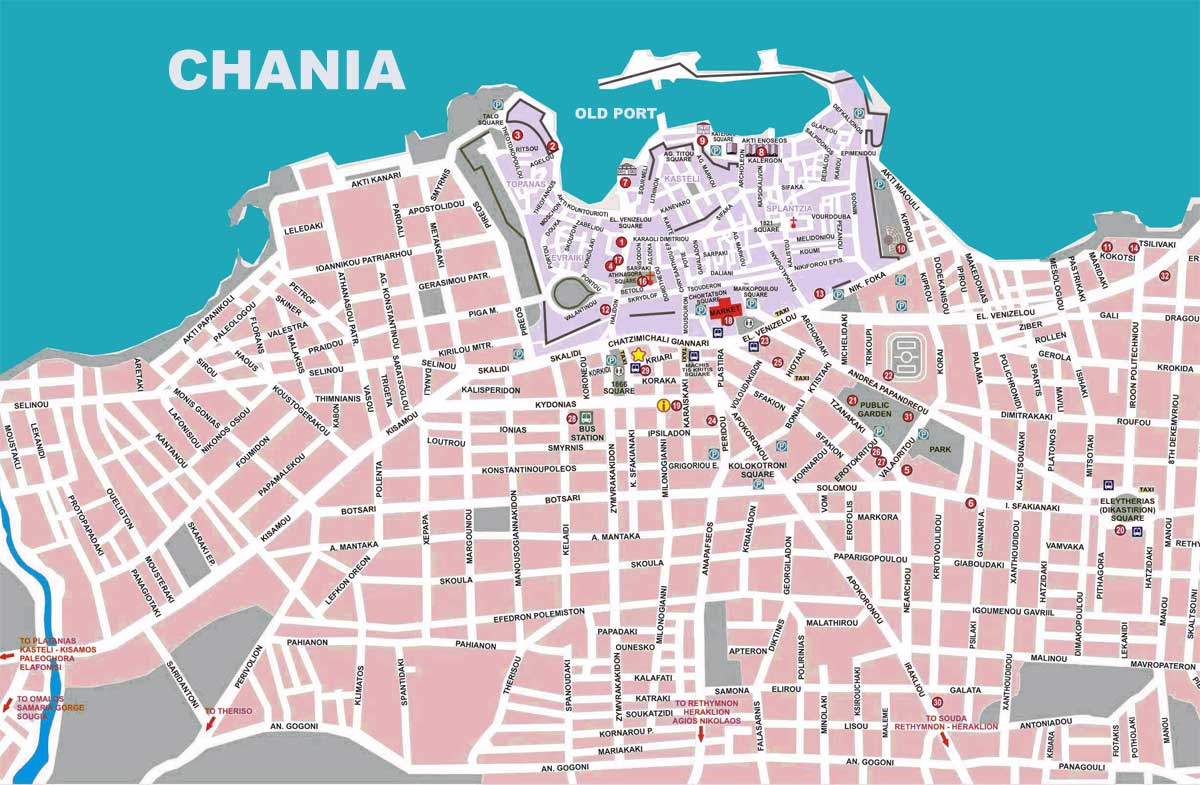 Map of Chania, Crete