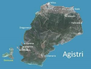 Agistri, Map of Agistri island Greece