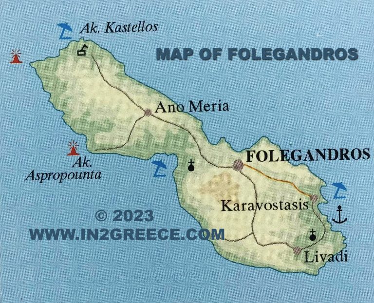 Map of Folegandros | high resolution map of the island