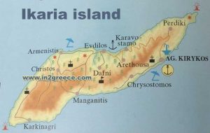 Ikaria, Map of Ikaria Greece