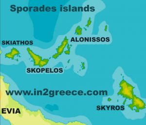 Map of the Sporades islands