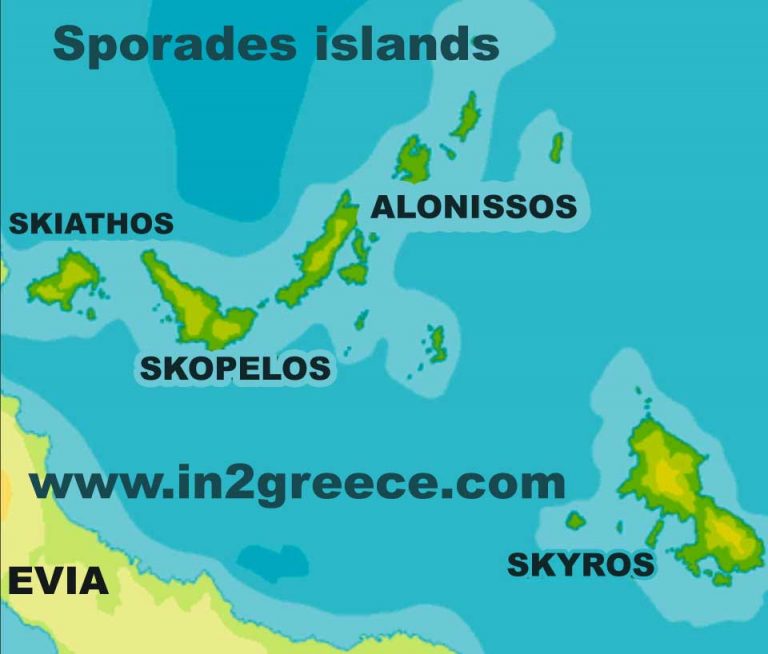 Map of the Sporades islands
