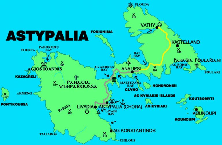 Map of the island of Astypalaia