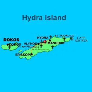 Map of Hydra island