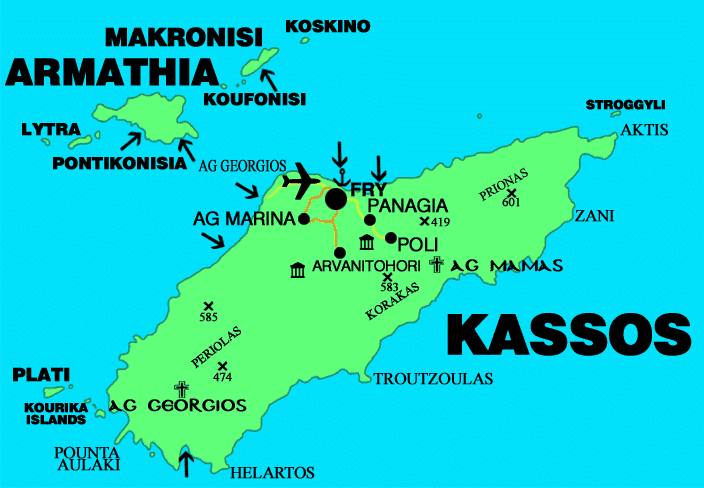 Map of Kasos or Kassos