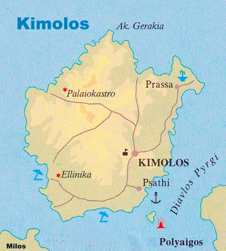 Map of Kimolos
