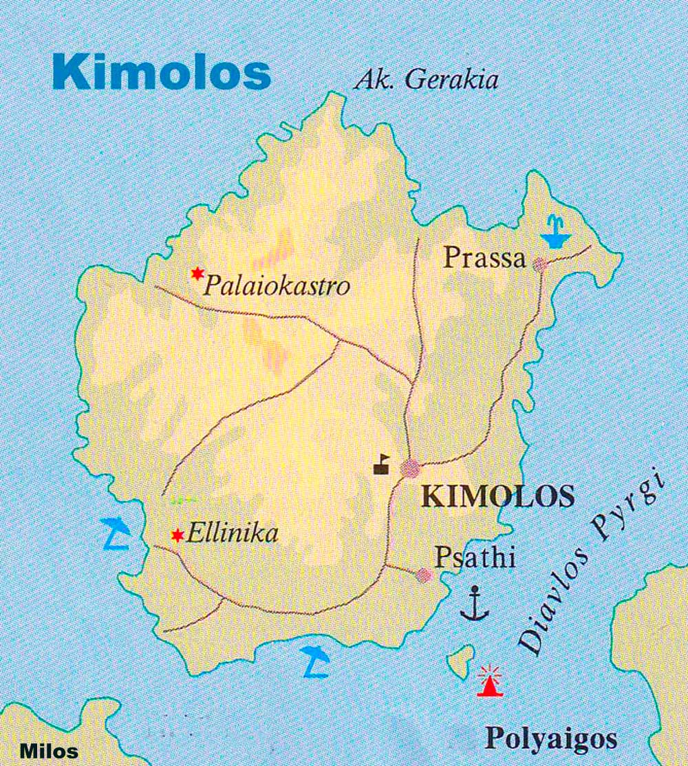 Map of Kimolos