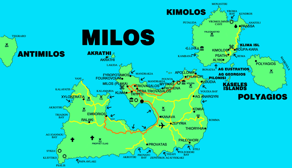Map of Milos