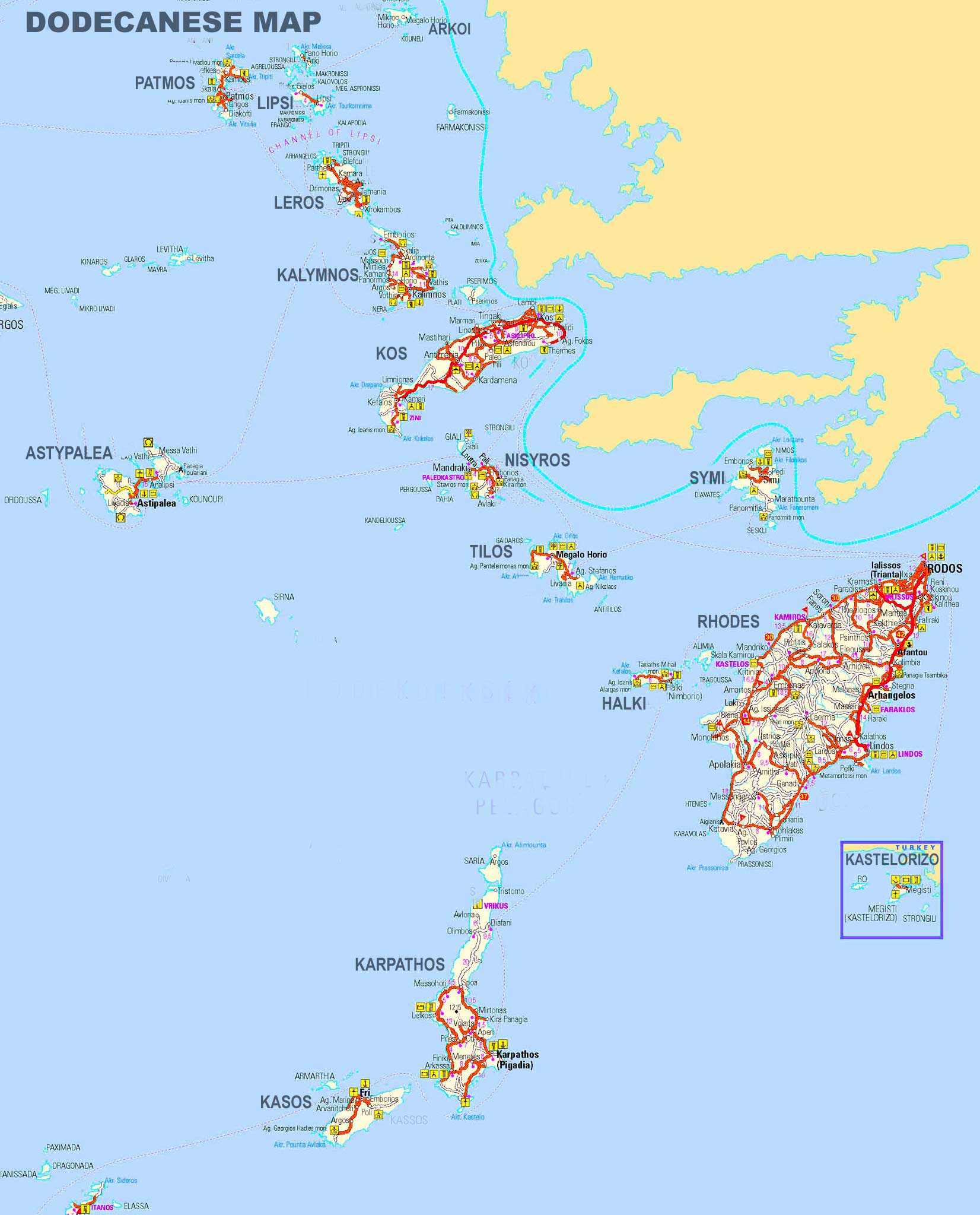 Map Of The Dodecanese