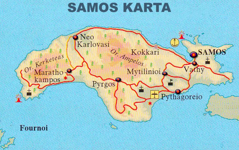 Karta över Samos