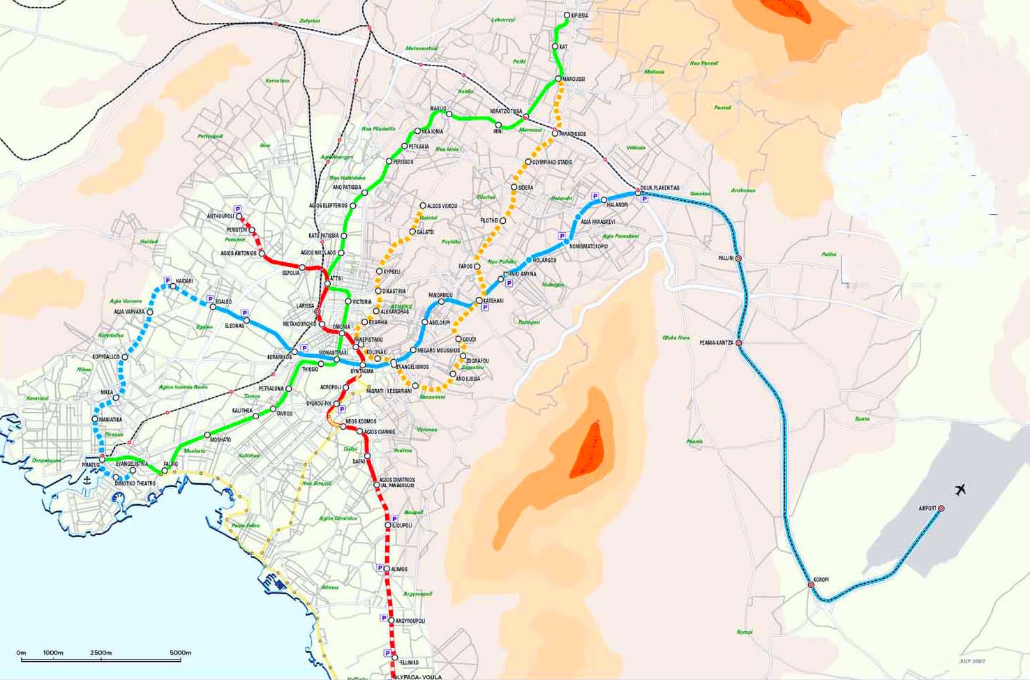 History and Map of Athens Metro